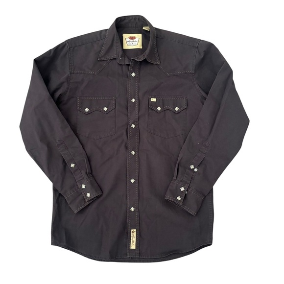 Larry Mahan | Shirts | Larry Mahan Men Solid Brown Cowboy Collection ...